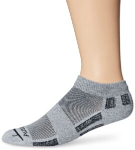 ausangate socks men's alpaca quarter crew socks, gray/black, large