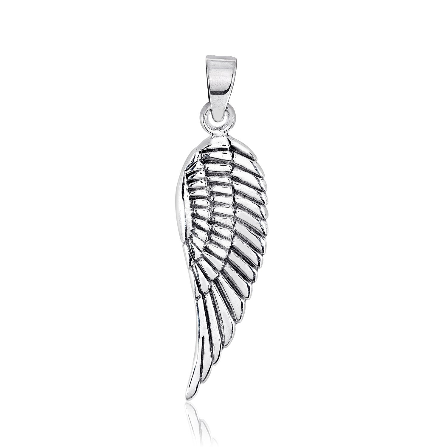 WithLoveSilver 925 Sterling Silver Angel Wing Pendant (2 Sides)