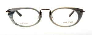 tom ford oval eyeglasses tf5257 028 size: 50mm ivory buffalo horn/gold plated 5257