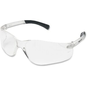 mcr safety bk110af bearkat safety glasses, frost frame, clear lens