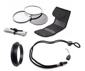 nikon coolpix p530 high grade multi-coated, multi-threaded, 3 piece lens filter kit (62mm) made by optics + lens/filter ring + krusell multidapt neck strap + nwv direct microfiber cleaning cloth