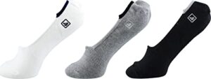 sperry top-sider men's skimmers solid 3 pair pack liner socks, charcoal heather/black, 10-13 (shoe size 6-12)