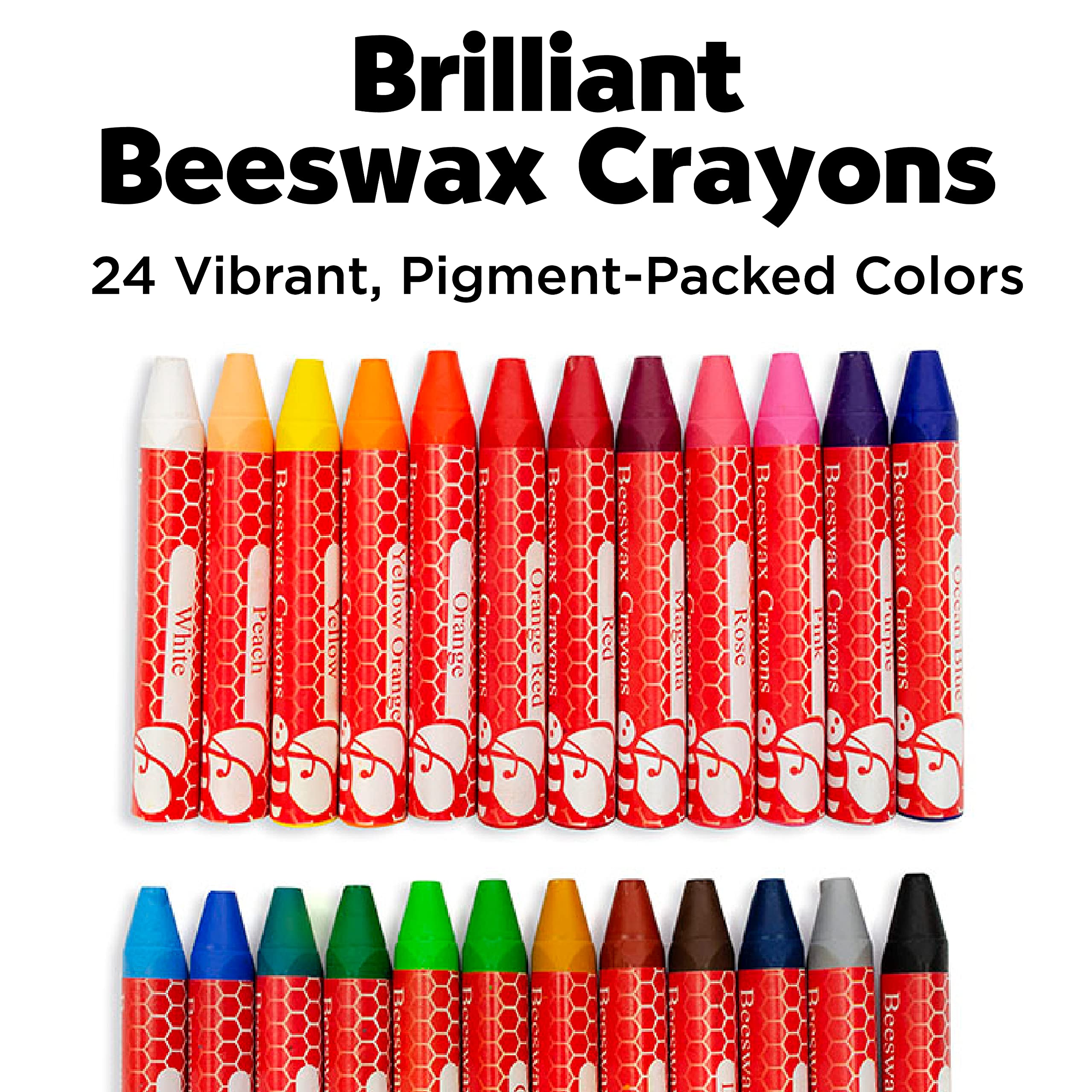 Faber-Castell Beeswax Crayons in Durable Storage Case, 24 Vibrant Colors