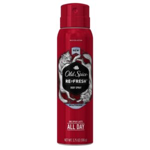 old spice wild collection re-fresh deodorant body spray, wolfthorn 3.75 oz (pack of 3)