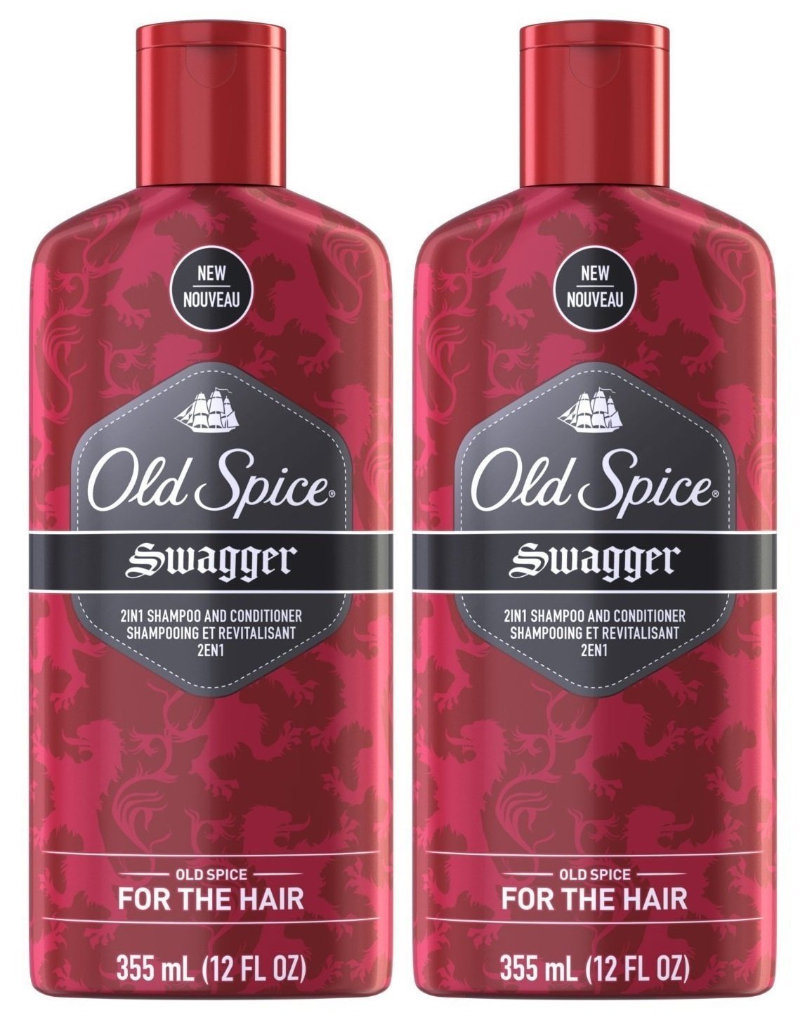 Old Spice Swagger 2 in 1 Shampoo and Conditioner, 12 Ounce, Pack of 2