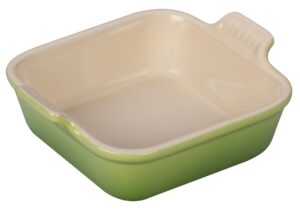 le creuset heritage stoneware 5" square dish, palm