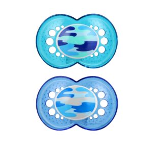 mam original baby pacifier, nipple shape helps promote healthy oral development, sterilizer case, 16+ months(pack of 1)