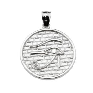 eye of horus (13 steps) sterling silver round charm pendant