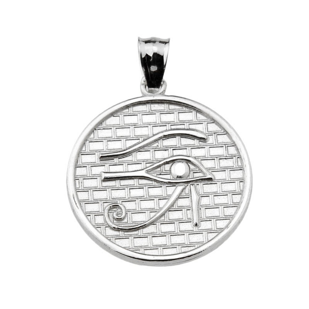 Eye of Horus (13 Steps) Sterling Silver Round Charm Pendant