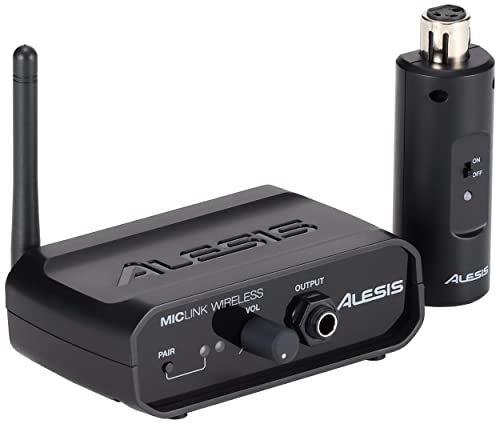 Alesis MicLink Wireless | Digital Wireless Microphone Adapter with 60-foot Range (2.4GHz, 14 channels)