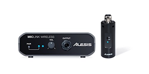 Alesis MicLink Wireless | Digital Wireless Microphone Adapter with 60-foot Range (2.4GHz, 14 channels)