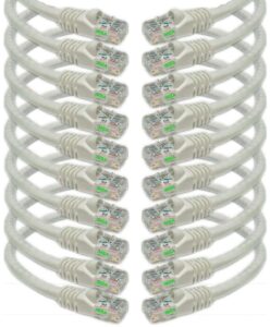 imbaprice 15 ' cat5e network ethernet patch cable, 10 pack, white (imba-cat5-15wt-10pk)