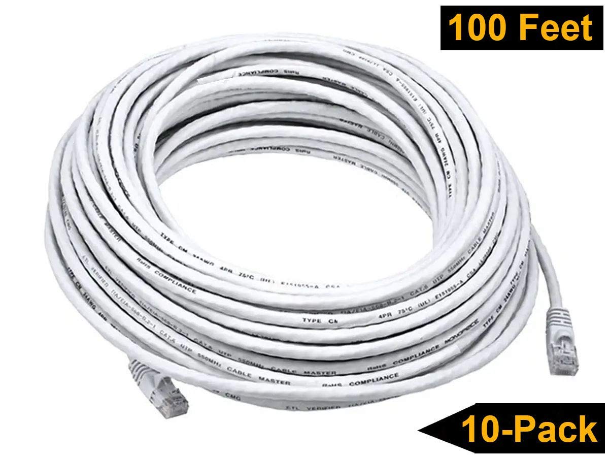 iMBAPrice 15 ' Cat5e Network Ethernet Patch Cable, 10 Pack, White (IMBA-CAT5-15WT-10PK)