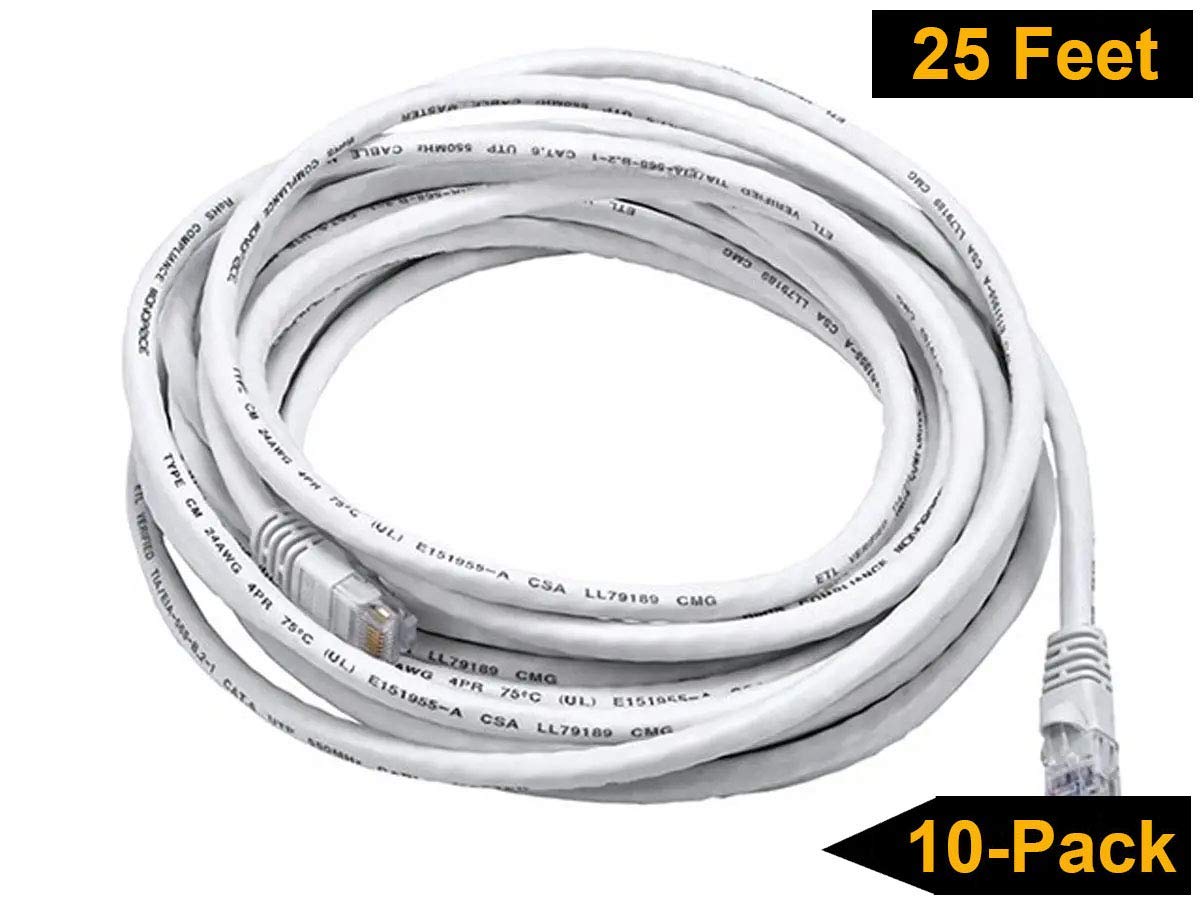 iMBAPrice 15 ' Cat5e Network Ethernet Patch Cable, 10 Pack, White (IMBA-CAT5-15WT-10PK)