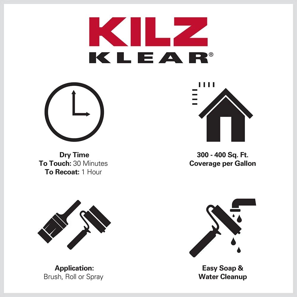 KILZ Klear Primer, Interior/Exterior, Clear, 1 Gallon