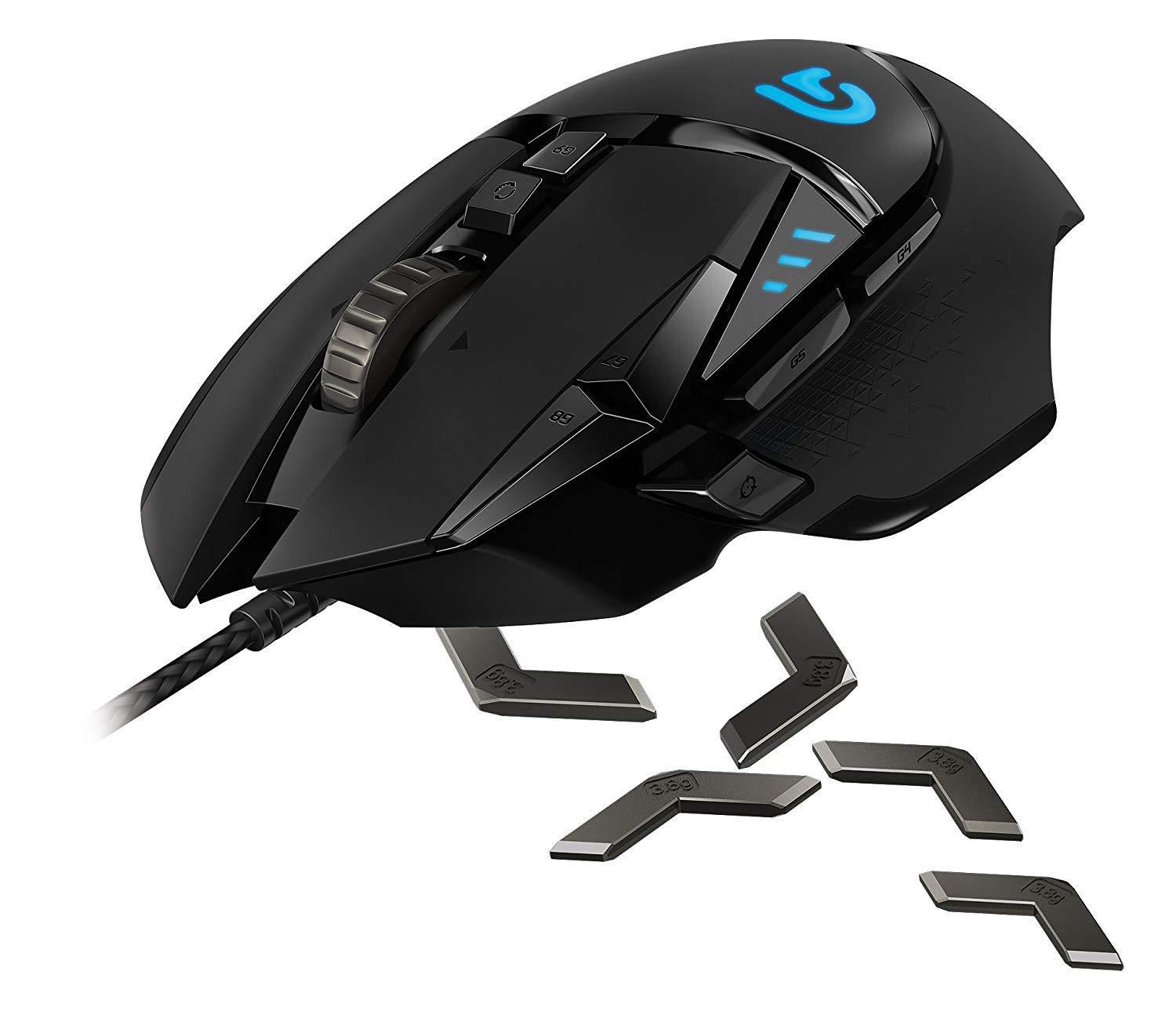 Logitech G502 Proteus Core Tunable Gaming Mouse, 12,000 DPI On-The-Fly DPI Shifting, Personalized Weight and Balance Tuning with (5) 3.6g Weights, 11 Programmable Buttons, Fully Customizable Surface