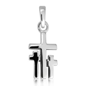 withlovesilver sterling silver 925 triple cross pendant