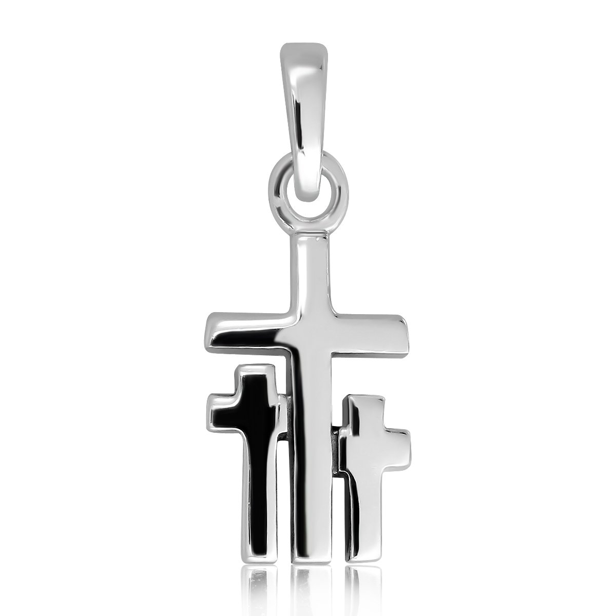 WithLoveSilver Sterling Silver 925 Triple Cross Pendant