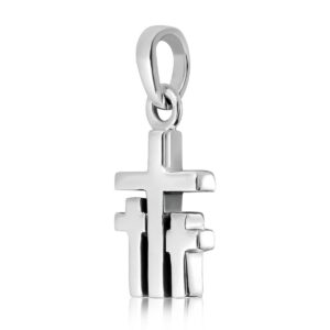 WithLoveSilver Sterling Silver 925 Triple Cross Pendant