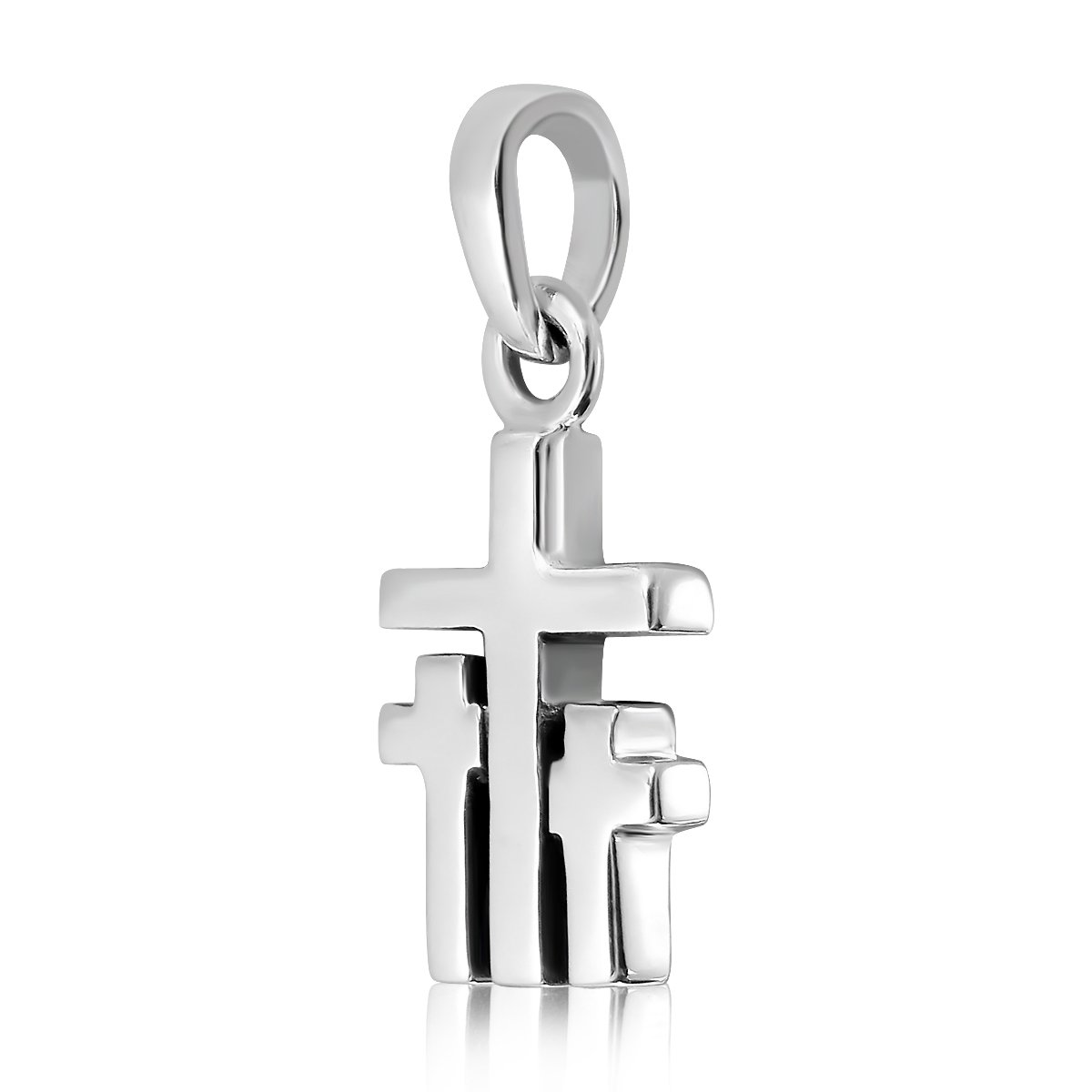 WithLoveSilver Sterling Silver 925 Triple Cross Pendant