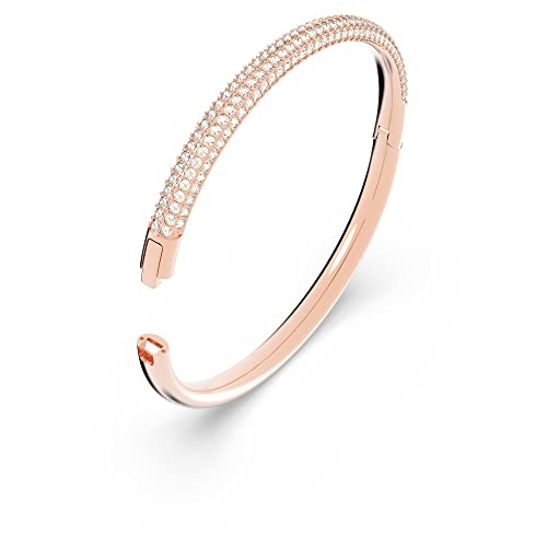 SWAROVSKI Dextera Bangle, Clear Crystal, Rose gold-tone Finish