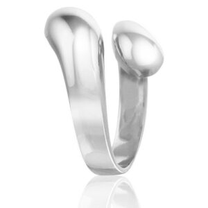 Sterling Silver Contemporary Design Elongated Teardrop Spoon Ring - Size 9