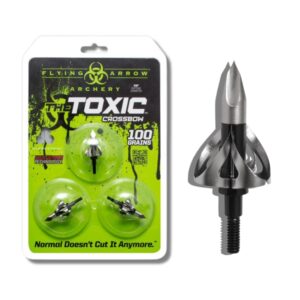 Flying Arrow Archery T3100-CB Authentic Patented Toxic Crossbow Broadhead Blade, Black, 100-Grain, 3 Pack