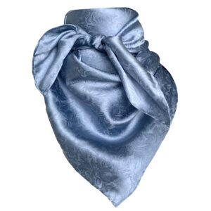 wyoming traders casual unisex adult lightweight breathable jacquard slate blue regular silk scarf, 34.5"