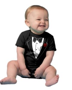 ann arbor t-shirt co. unisex baby tuxedo baby funny infant humor one piece-6 month black