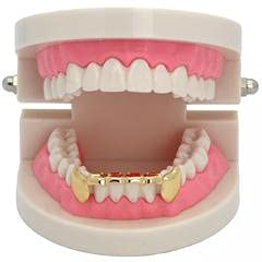 Hip Hop 14K Gold Plated Half Lower Bottom Fangs Teeth Grillz w Mold Kit