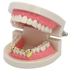 Hip Hop 14K Gold Plated Half Lower Bottom Fangs Teeth Grillz w Mold Kit