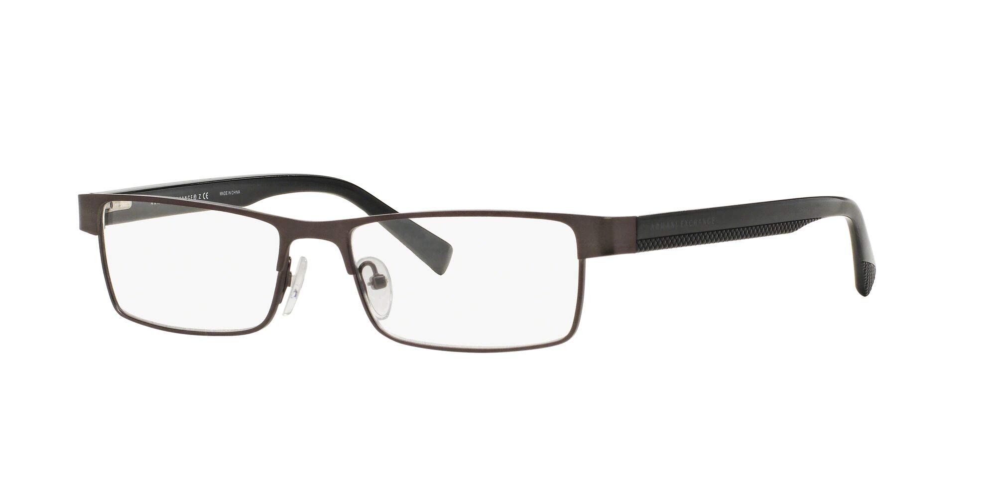 A|X ARMANI EXCHANGE Men's AX1009 Rectangular Prescription Eyewear Frames, Matte Brown/Demo Lens, 53 mm