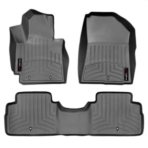 WeatherTech Custom Fit FloorLiners for Kia Soul - 1st & 2nd Row (44601-1-2), Black