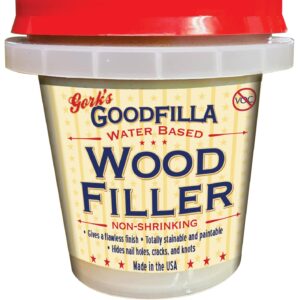 Water-Based Wood & Grain Filler - Walnut - 8 oz by Goodfilla | Replace Every Filler & Putty | Repairs, Finishes & Patches | Paintable, Stainable, Sandable & Quick Drying