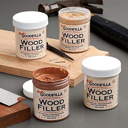 Water-Based Wood & Grain Filler - Walnut - 8 oz by Goodfilla | Replace Every Filler & Putty | Repairs, Finishes & Patches | Paintable, Stainable, Sandable & Quick Drying