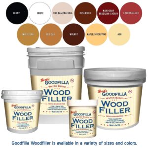 Water-Based Wood & Grain Filler - Walnut - 8 oz by Goodfilla | Replace Every Filler & Putty | Repairs, Finishes & Patches | Paintable, Stainable, Sandable & Quick Drying