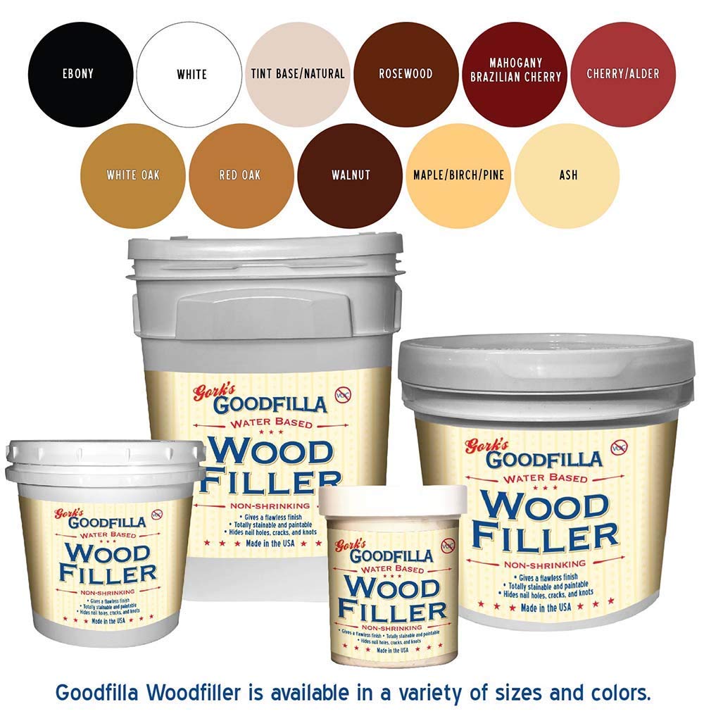 Water-Based Wood & Grain Filler - Walnut - 8 oz by Goodfilla | Replace Every Filler & Putty | Repairs, Finishes & Patches | Paintable, Stainable, Sandable & Quick Drying