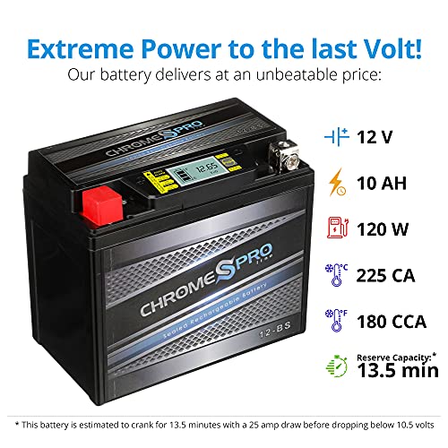 Chrome Battery YTX12-BS High Performance - Maintenance Free - Sealed iGel Motorcycle Battery