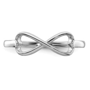 IceCarats 925 Sterling Silver Infinity Twisted Love Knot Symbol Heart Woven Crisscross Band Statement Ring Size 8