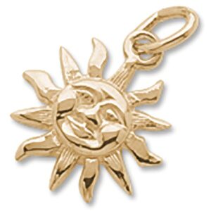 bahamas sun small charm in 14k yellow gold, charms for bracelets and necklaces