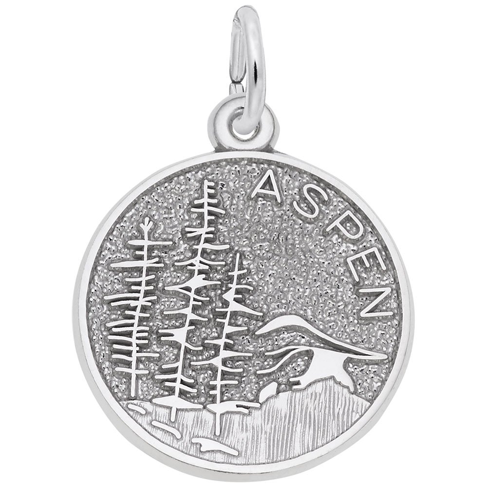 Aspen Scene Charm in Sterling Silver, Charms for Bracelets and Necklaces