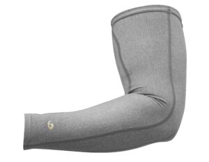 phiten titanium compression single arm sleeve, heather gray, medium