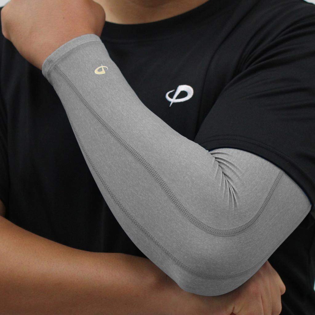 Phiten Titanium Compression Single Arm Sleeve, Heather Gray, Medium