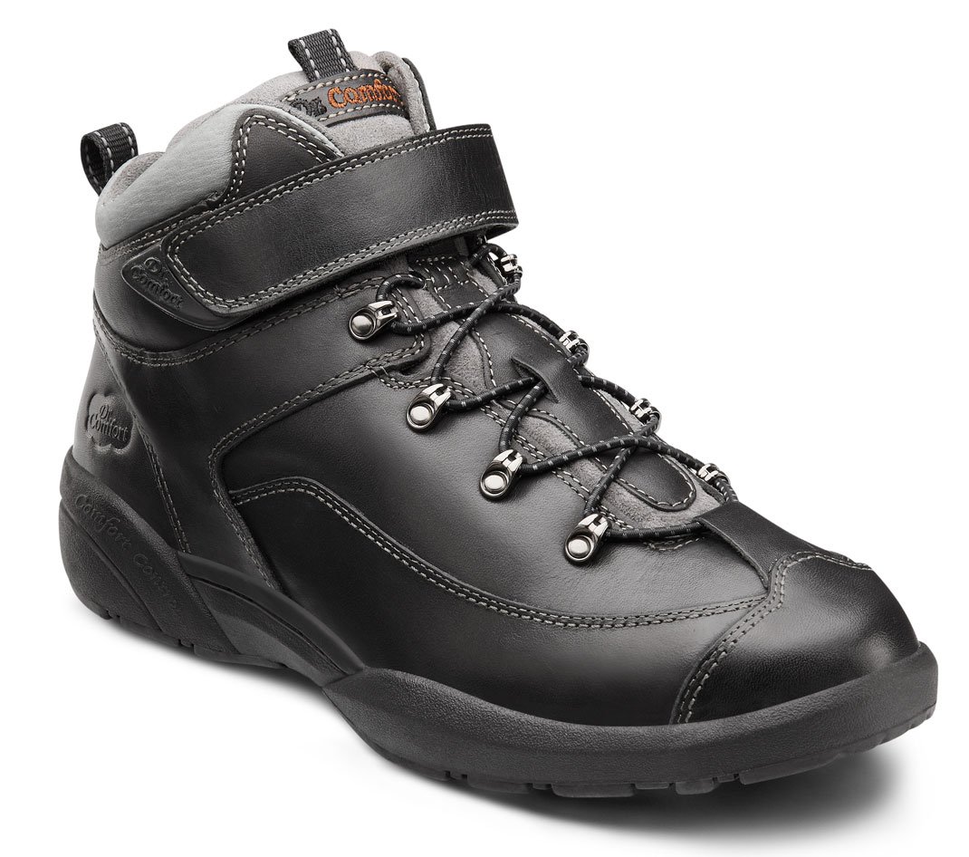 Dr. Comfort Men's Ranger Black Diabetic Hiking Boots