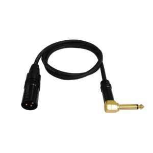 audio 2000s e17103 1/4' ts right angle to xlr male 3 feet audio cable