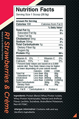 R1 Protein,76 Servings, Strawberries and Crème