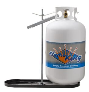 flame king dual rv propane tank cylinder rack for rvs and trailers for 30lb tanks - kt30mnt (tanks sold separately), black