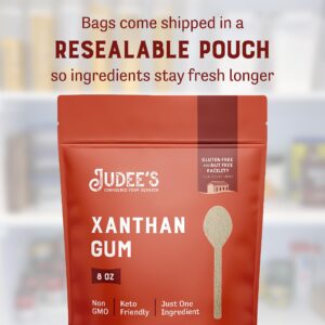 Judee's Xanthan Gum - 8 oz - Baking Supplies - Delicious and 100% Gluten-Free - Great for Keto Syrups, Soups, and Sauces - Enhances Texture and Thickens Dough and Baked Goods