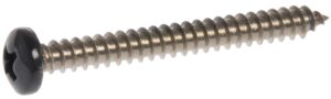 the hillman group 44377 8 x 3-inch black pan head phillips sheet metal screw, stainless steel, 10-pack