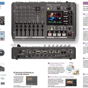 Roland VR-3EX All-in-one AV Mixer with Built-in USB Port for Web Streaming and Recording, 2.5" Multiview Touchscreen Monitor, Standard Definition 16:9 Mixing Engine, Scalers on Channel 4 and Output